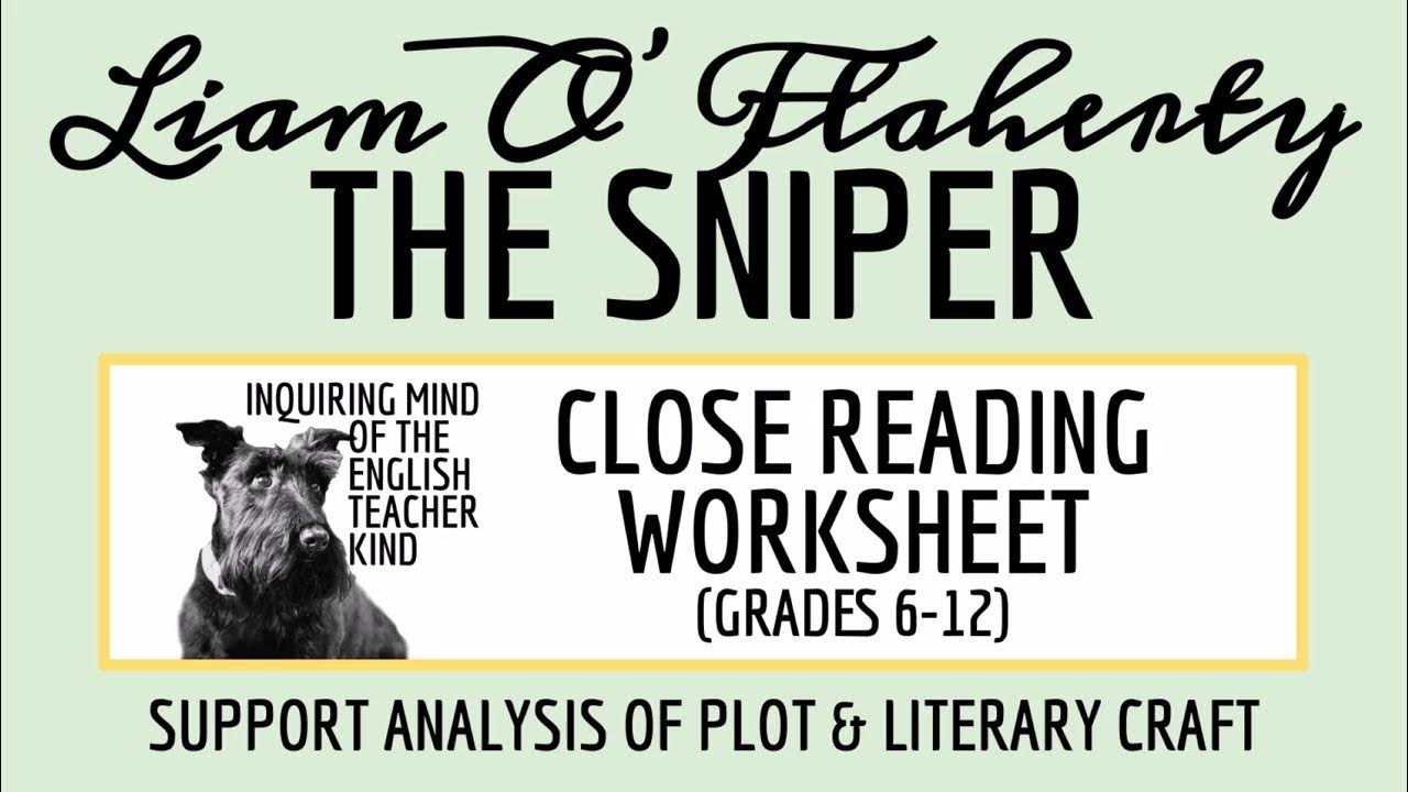 "The Sniper" by Liam O'Flaherty Close Reading Analysis Worksheet - YouTube