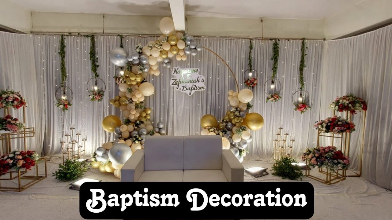 making of baptism decoration|baptism stage decoration|baptism backdrop ...
