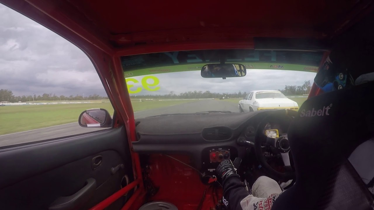 BROC FEENEY / Hyundai Excel Hot Lap Queensland Raceway - YouTube