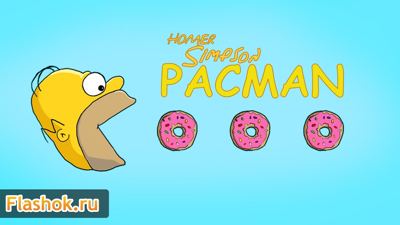 Обзор игры Гомер Симпсон: Пакман от Flashok ru. Онлайн игра Homer ...