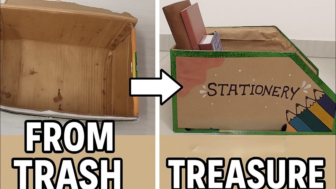 From Trash to Treasure | DIY Stationery Organizer from Old Cardboard ...