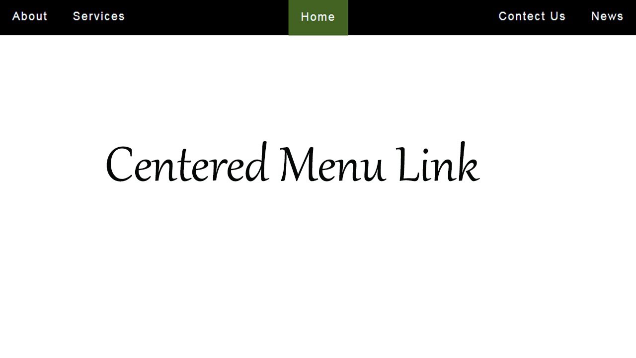 How to make Html and Css Centered Menu Link - YouTube