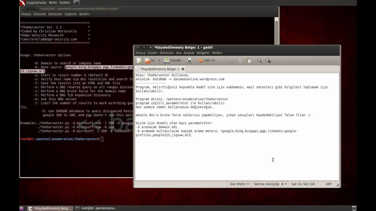 BackTrack 5 - Theharvester Kullanımı - YouTube