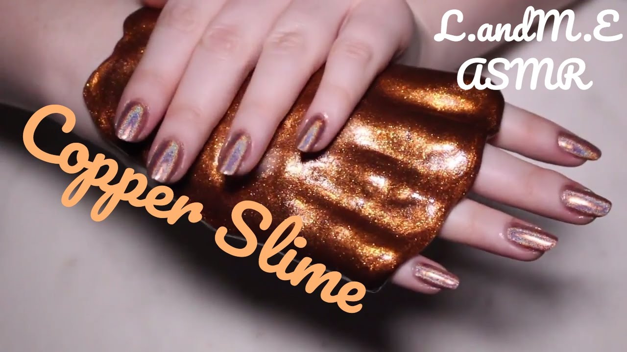 ASMR 💆 || glittery copper PUTTY SLIME! || no talking 🤐 || - YouTube