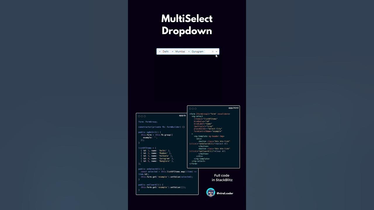 MultiSelect Drop-down in Angular ♥️ - YouTube