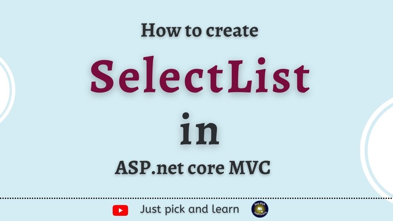 Create a form with Select list | Asp.net core MVC 6.0 tutorial for beginners - YouTube