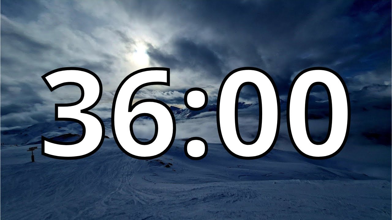 36 Minute Timer | Snowy Mountains | NO Music - YouTube