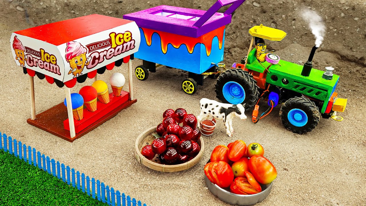Top diy tractor making mini Delicious Ice Cream Store | DIY mini Fruits ...