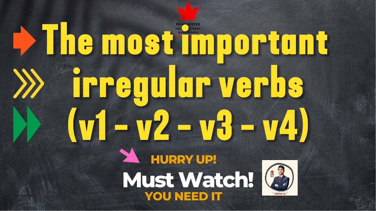The most important irregular Strong verb all 4 forms conjugations in ...