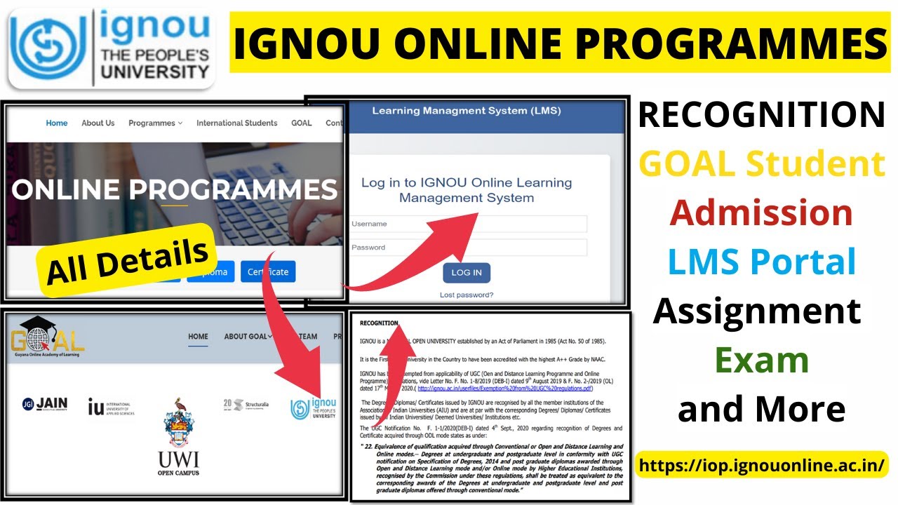 IGNOU Online Programmes/Courses Full Information || Recognition ...