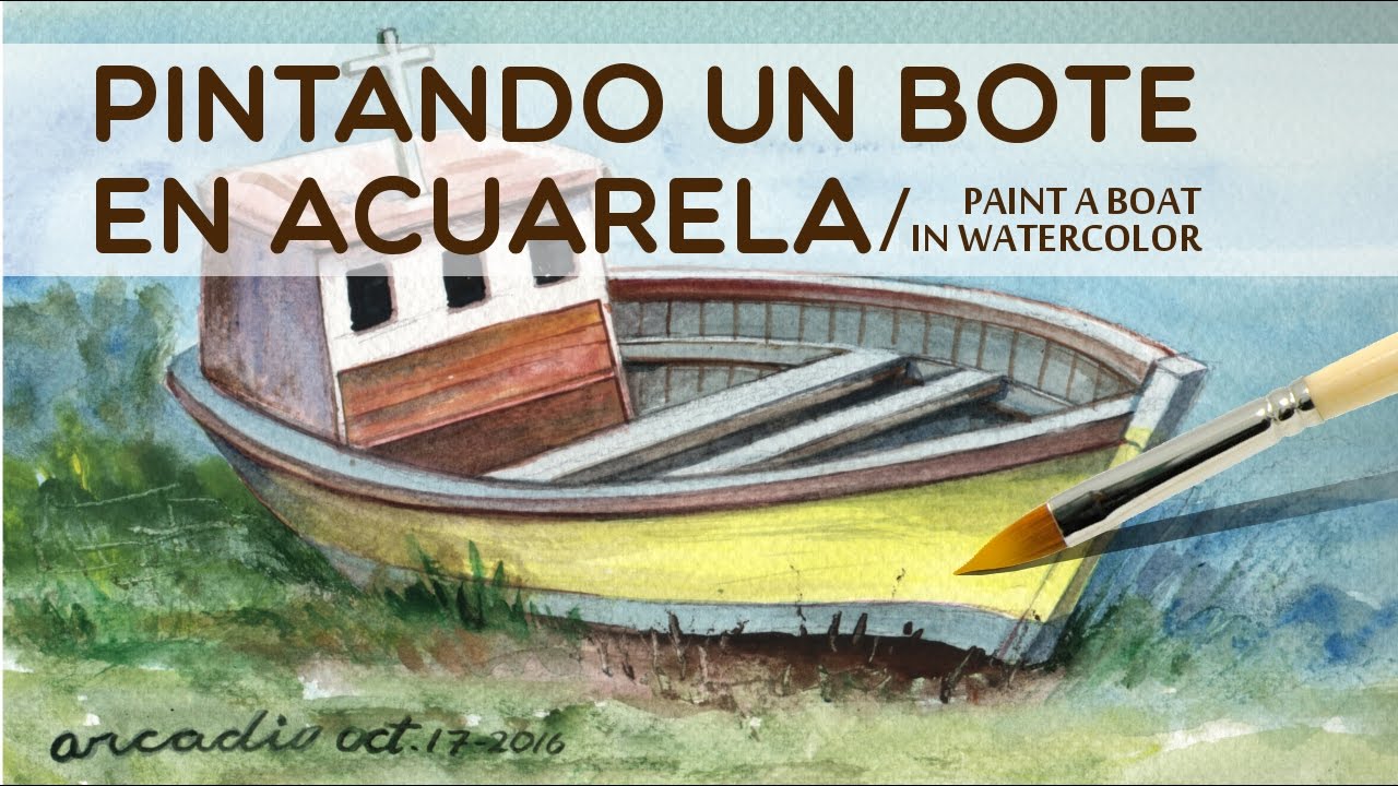 Cómo pintar un bote en acuarela./Paint a boat in watercolor. - YouTube