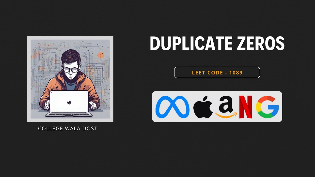 Duplicate Zeros Leetcode 1089 Python College Wala Dost Youtube 3113