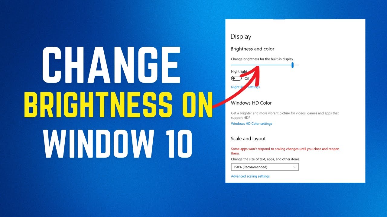 How To Change Brightness On Windows 10 - YouTube