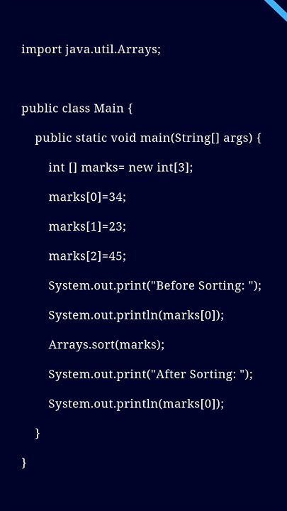 Java Program To Sort Array Elements Java Computerscience Coding