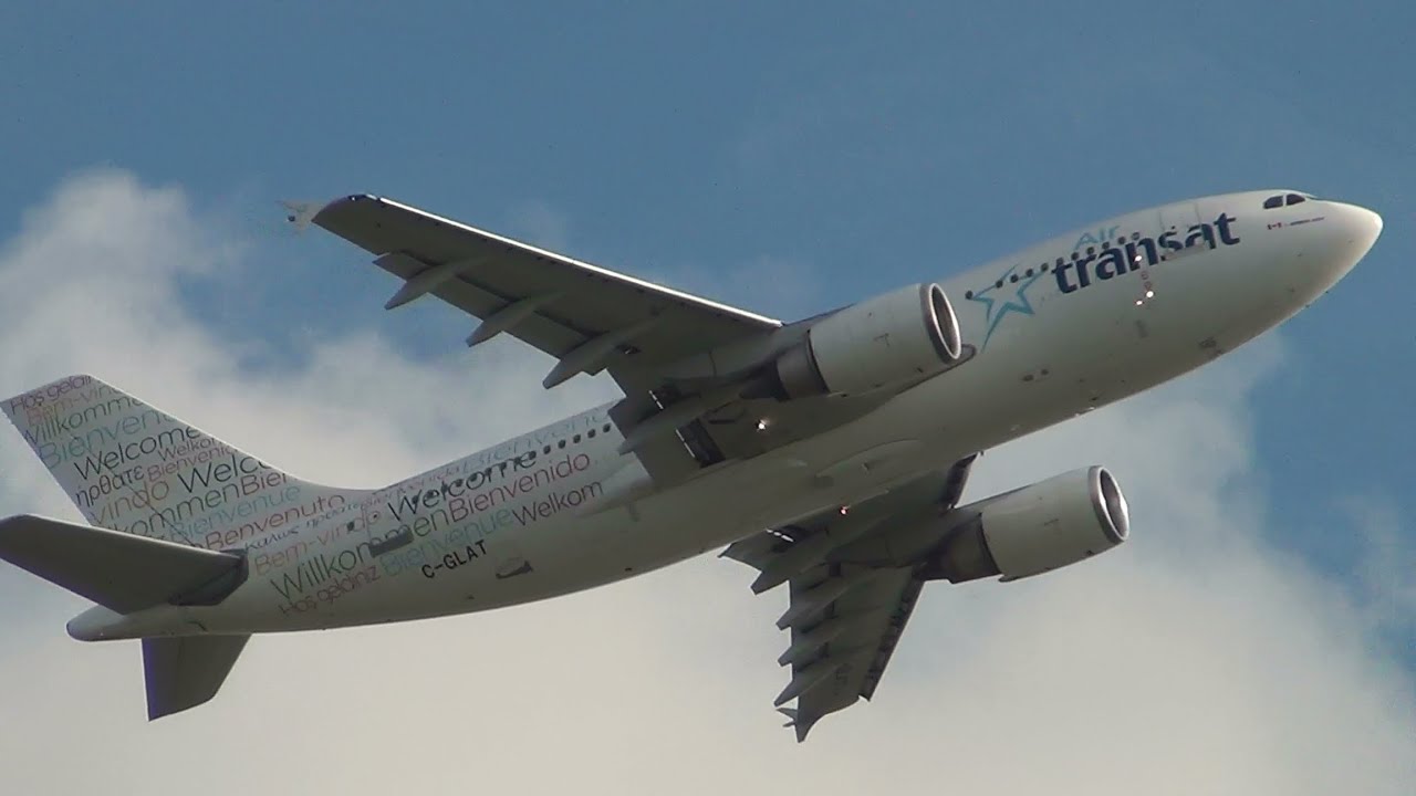 Air Transat Airbus A310 (welcome livery) [C-GLAT] TAKE-OFF at ROME ...