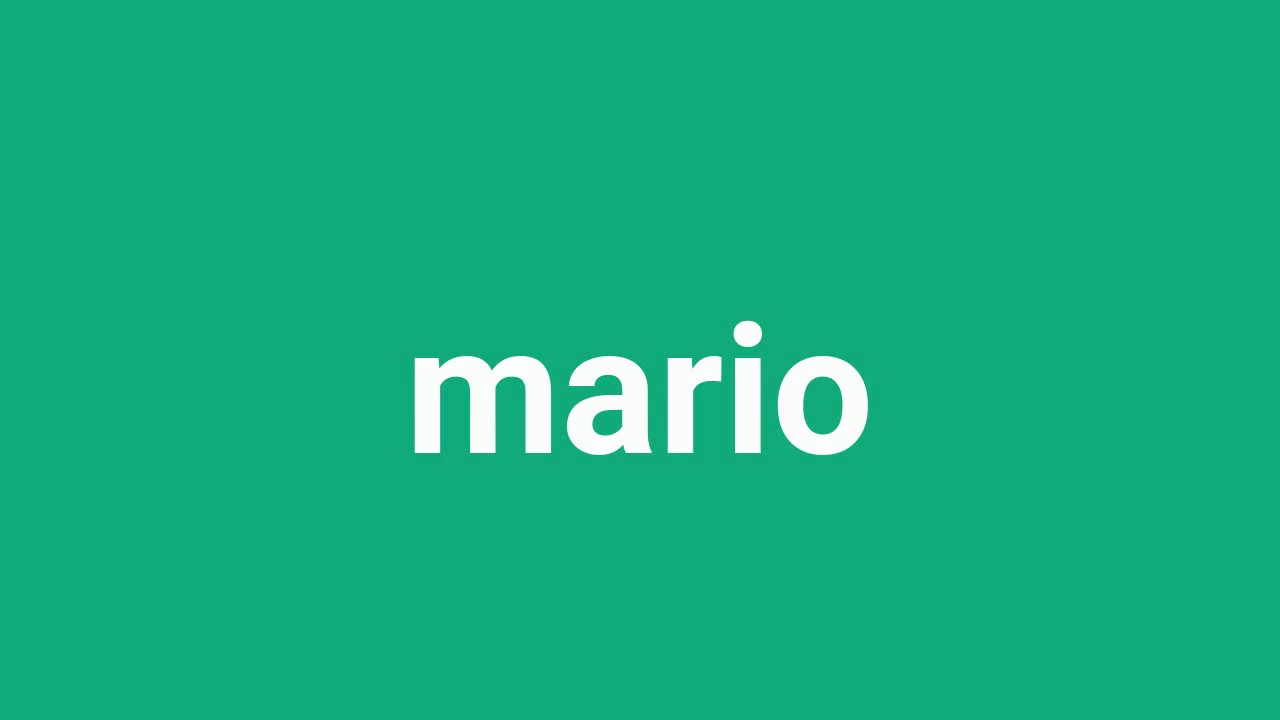 How To Pronounce Mario In American Accent - YouTube