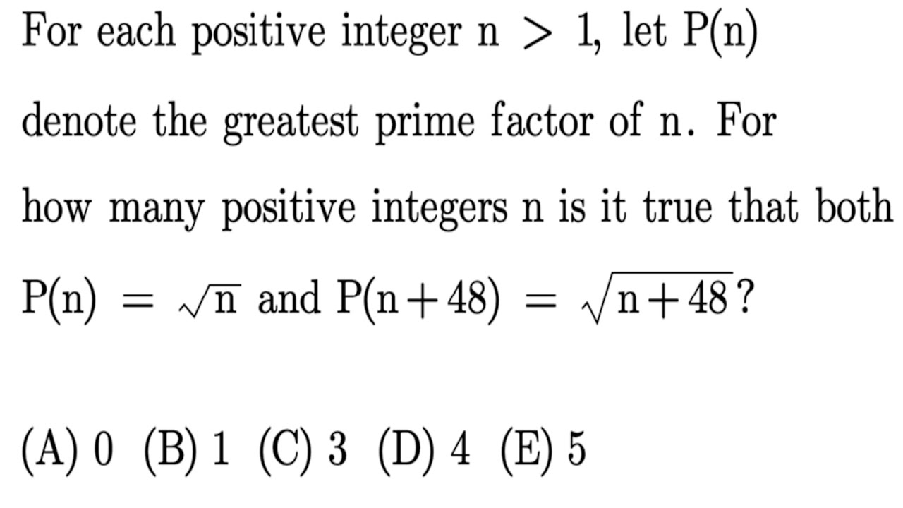 American Math Competition 10A | 2005 Problem 24 | Number Theory - YouTube