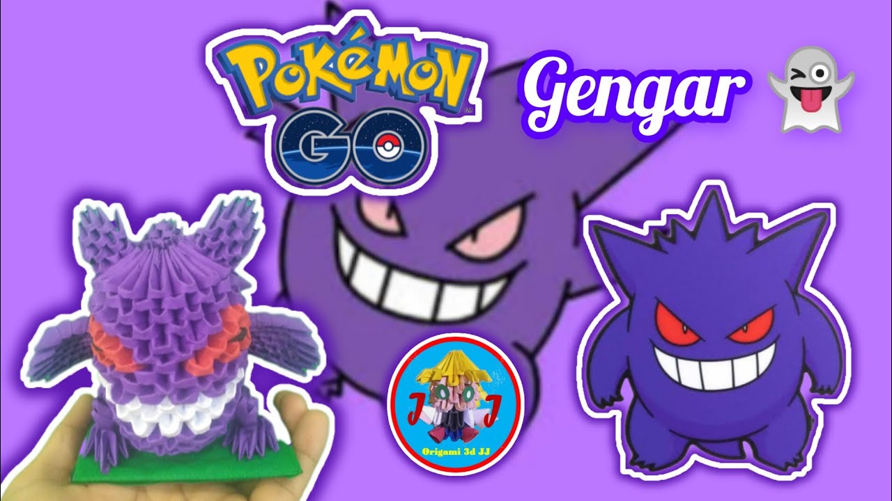 Como Hacer A 👻 GENGAR 👻💜 De POKEMON ️ De Origami 3D / Origami 3D JJ ...
