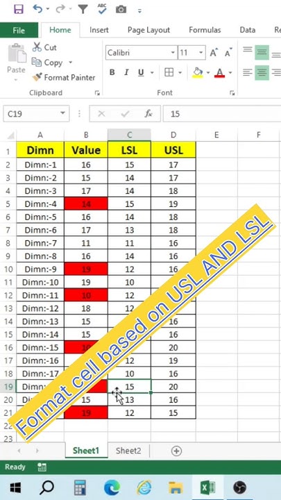Excel Tips: Format Multiple Cells for USL and LSL in One Click #excel - YouTube