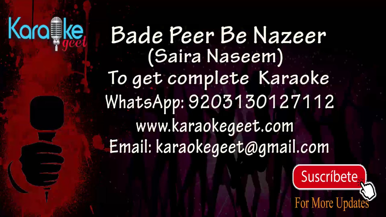 Bade Peer be nazeer Karaoke - YouTube
