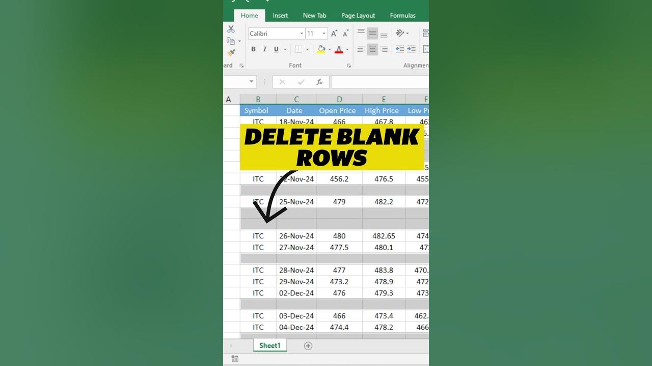 Excel Tricks 10: Delete Blank Rows In Excel #exceltips #exceltricks #excel #exceltutorial - YouTube