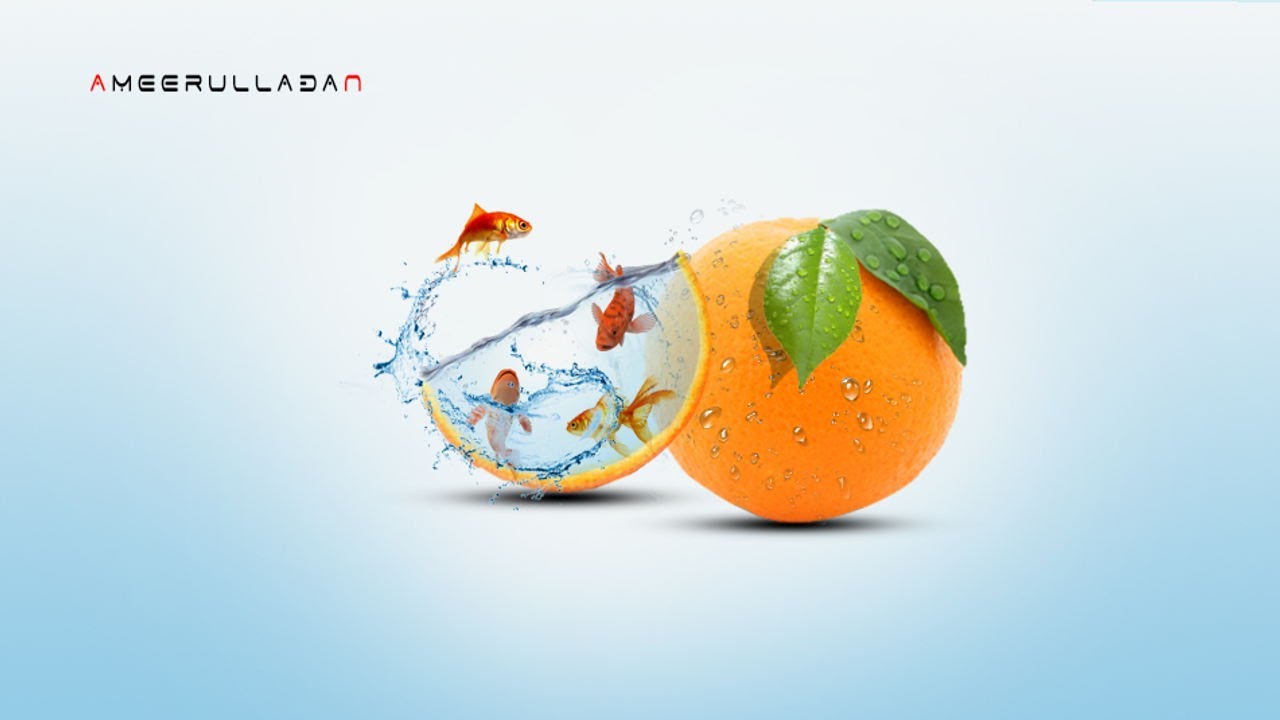 Photoshop Tutorial How to create water orange fish manipulation ...