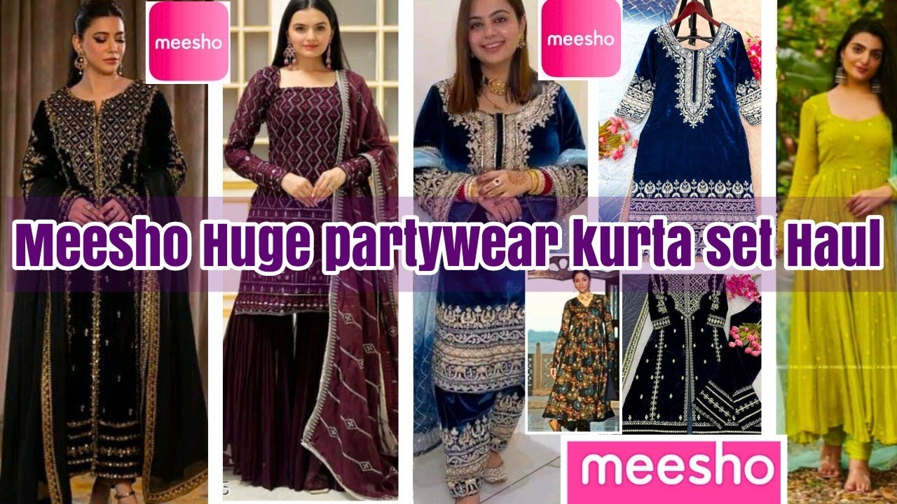 😍👗||Meesho Haul||Meesho partywear kurta set/Designer sharara set/👗 ...