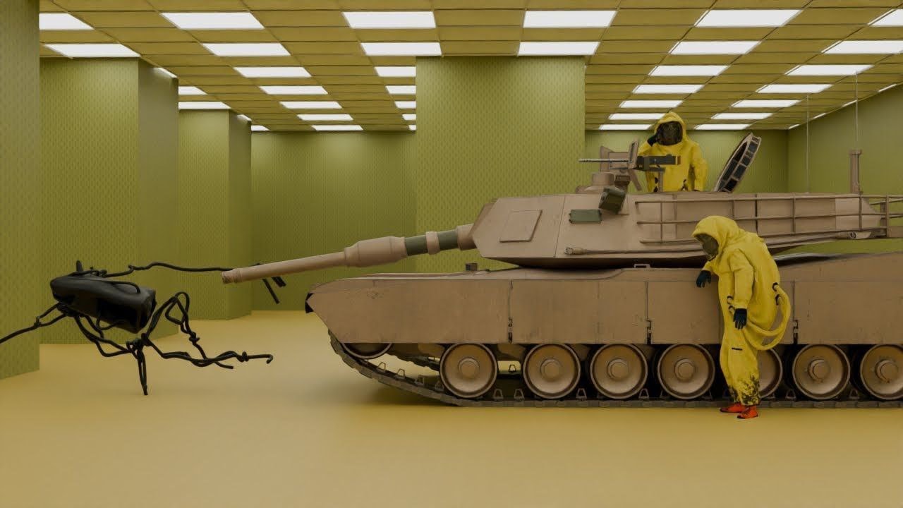 TANK in the BACKROOMS!!! (Found Footage) #backrooms #3d #animation ...