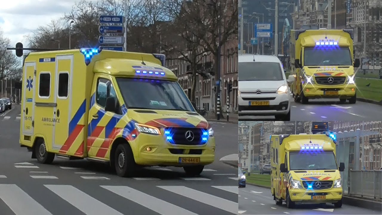 [Wauw wat mooi!] Ambulance 18-175 en 18-186 met spoed naar het EMC in ...