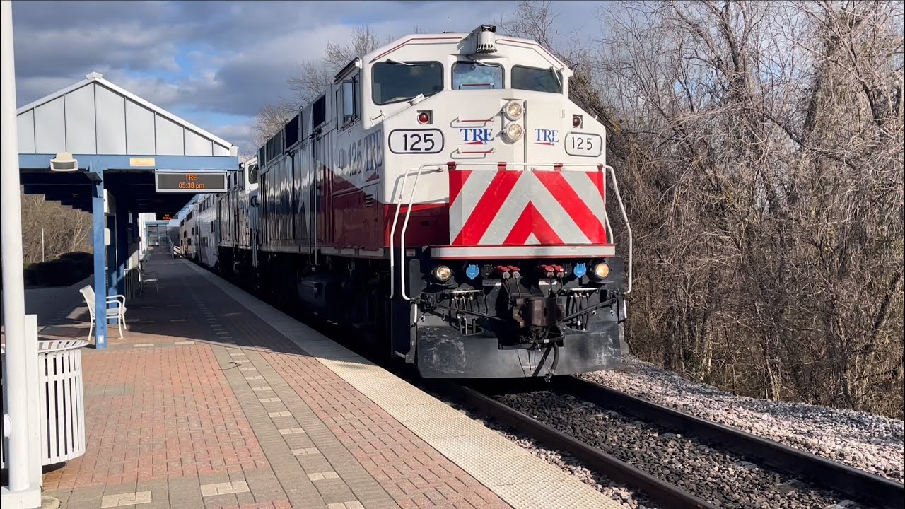 Trinity Railway Express Trains at Bell Station - YouTube