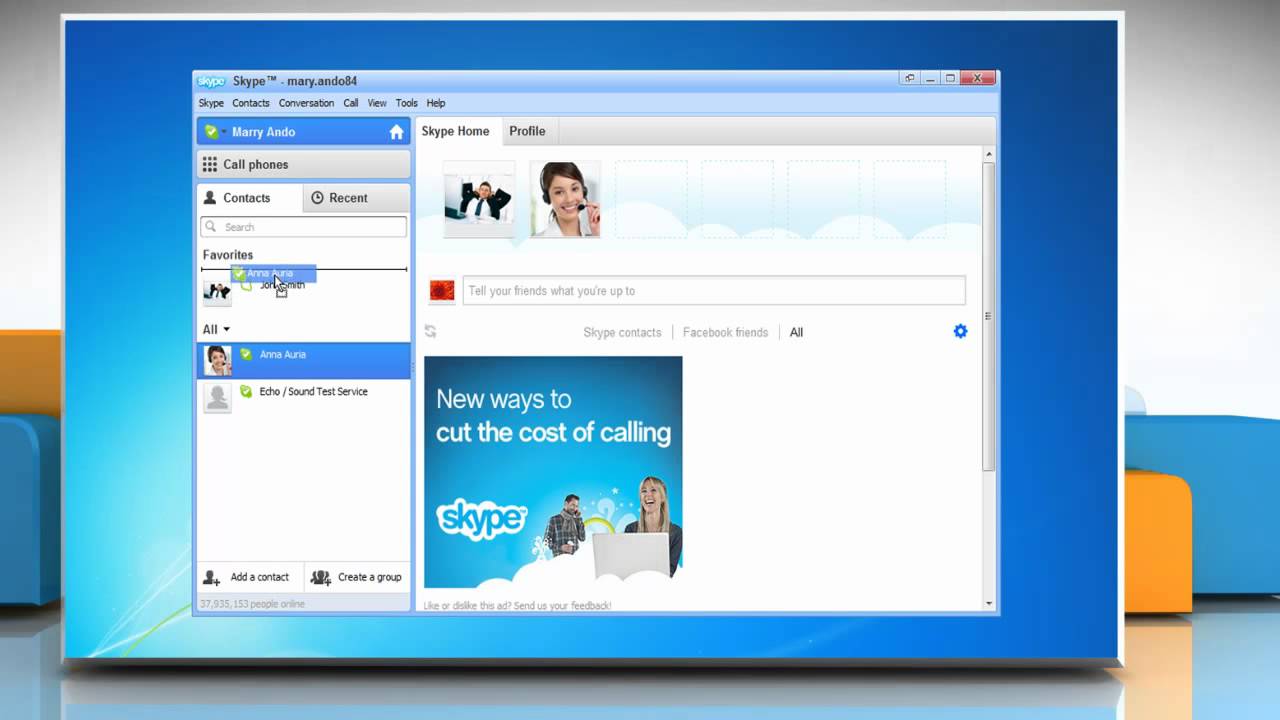 Skype®: How to add contacts you frequently talk to in the Favorites ...