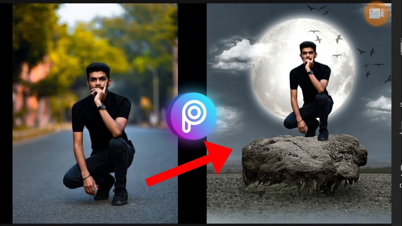 PicsArt background change photo editing with moon background change ...