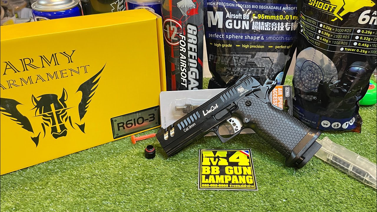 R610-3 ARMY Upgrade สีดำ โมเดล Limcat Custom ค่ายARMYปืนสั้นอัดแก็สสวยๆ ...