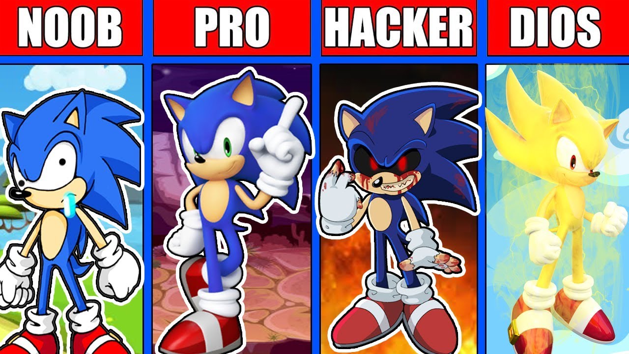 SONIC : NOOB vs PRO vs HACKER vs DIOS - CUAL SERA MEJOR!? - YouTube