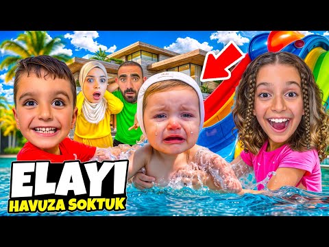 ANNEMDEN GİZLİ ELAYI HAVUZA SOKTUK!!!POYRAZ ELİFE CEZA VERDİK!!!
