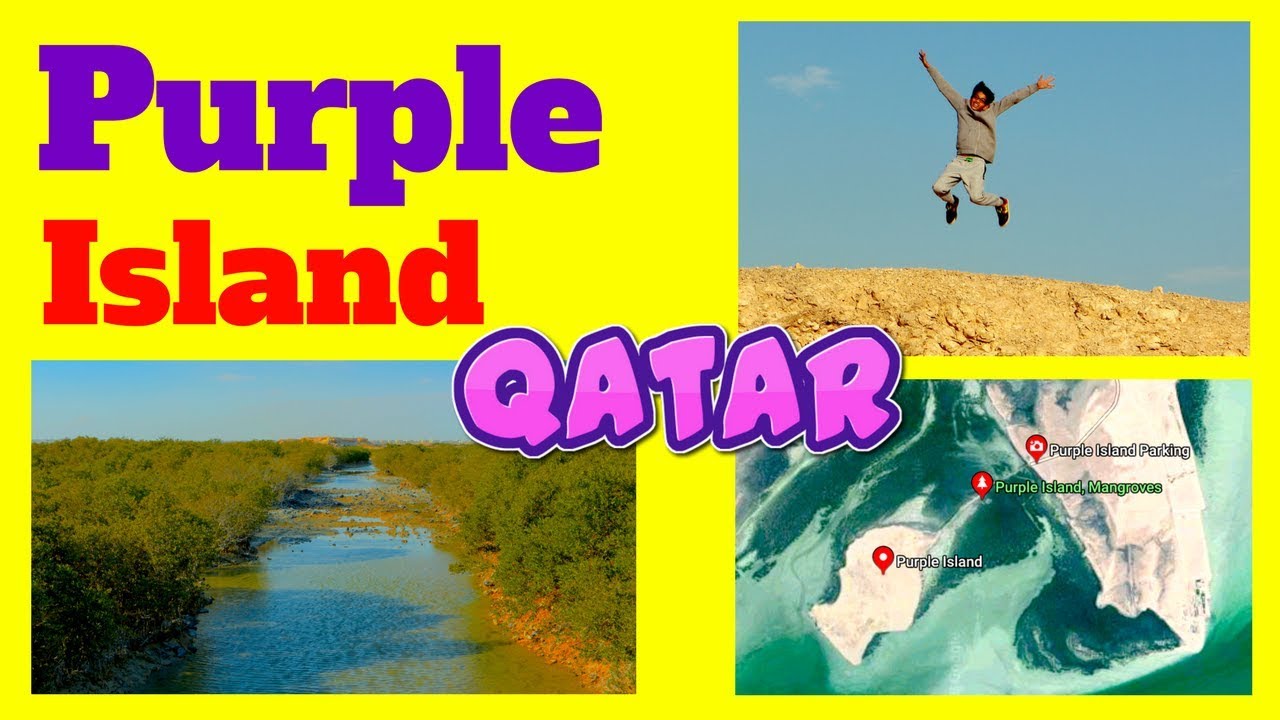 purple island Qatar Al Khor Island near Al Thakira mangroves location ...