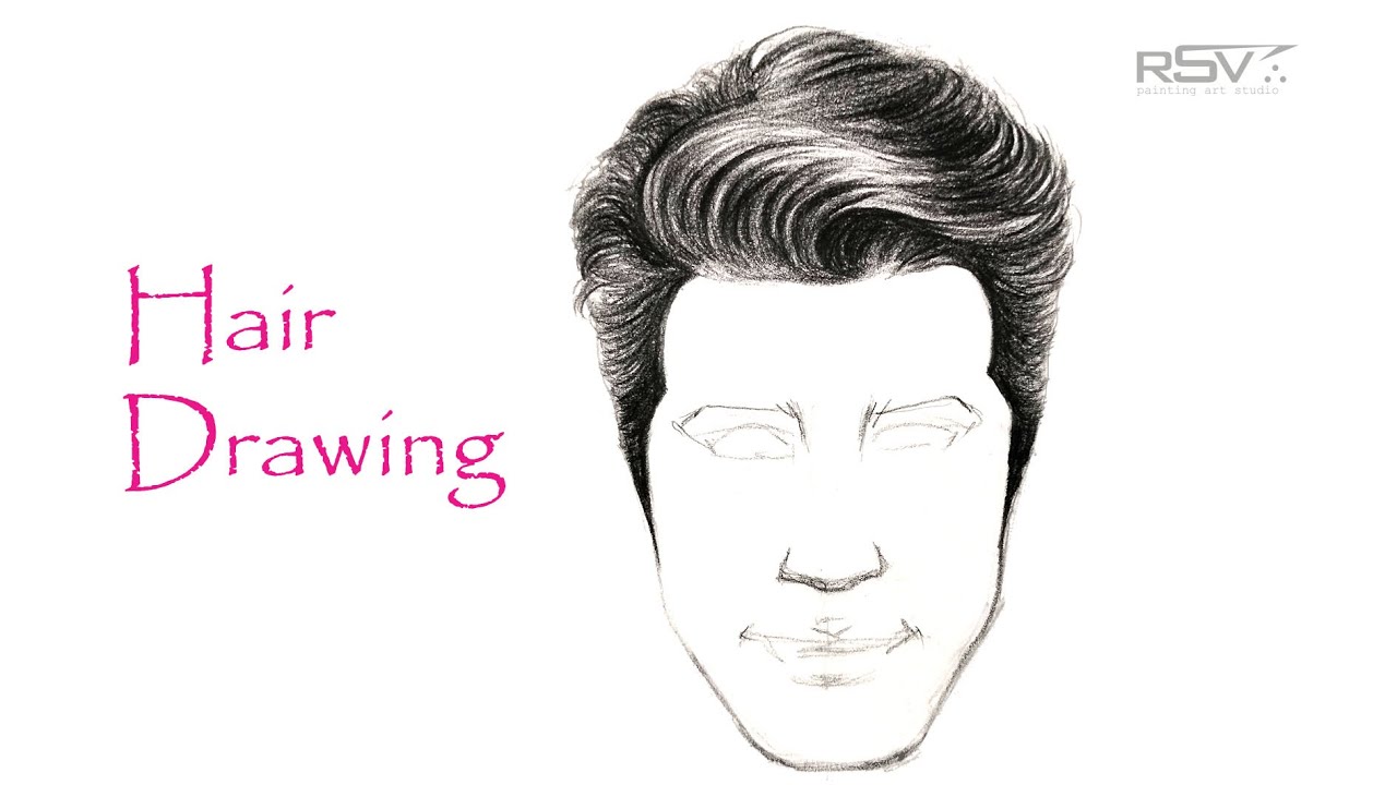 How to draw hair || Men's Hair - 2 || Pencil Drawing || Black and white ...