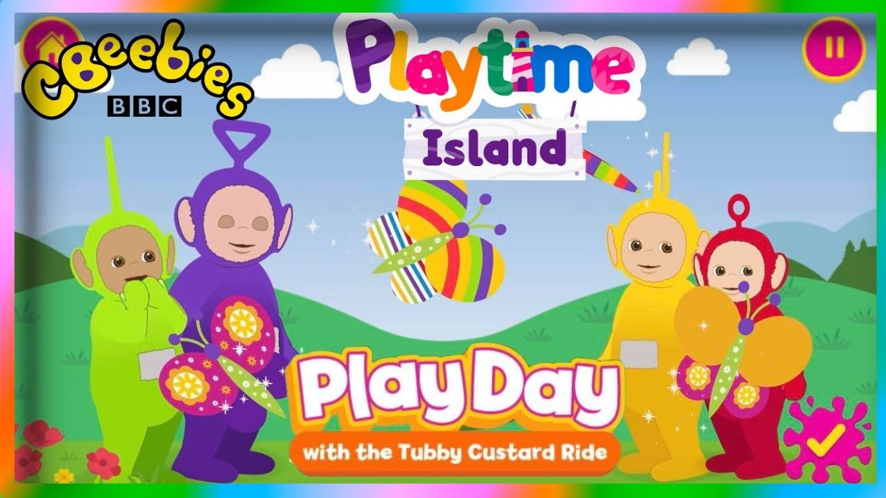 Teletubbies Play Day with the tubby Custard ride | CBeebies Play Island ...