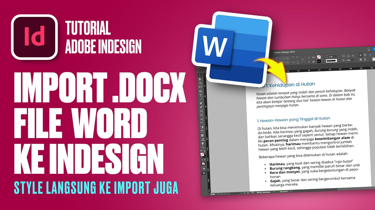 #12 Memasukkan File Word ke Adobe InDesign dengan Mudah dan Cepat ...