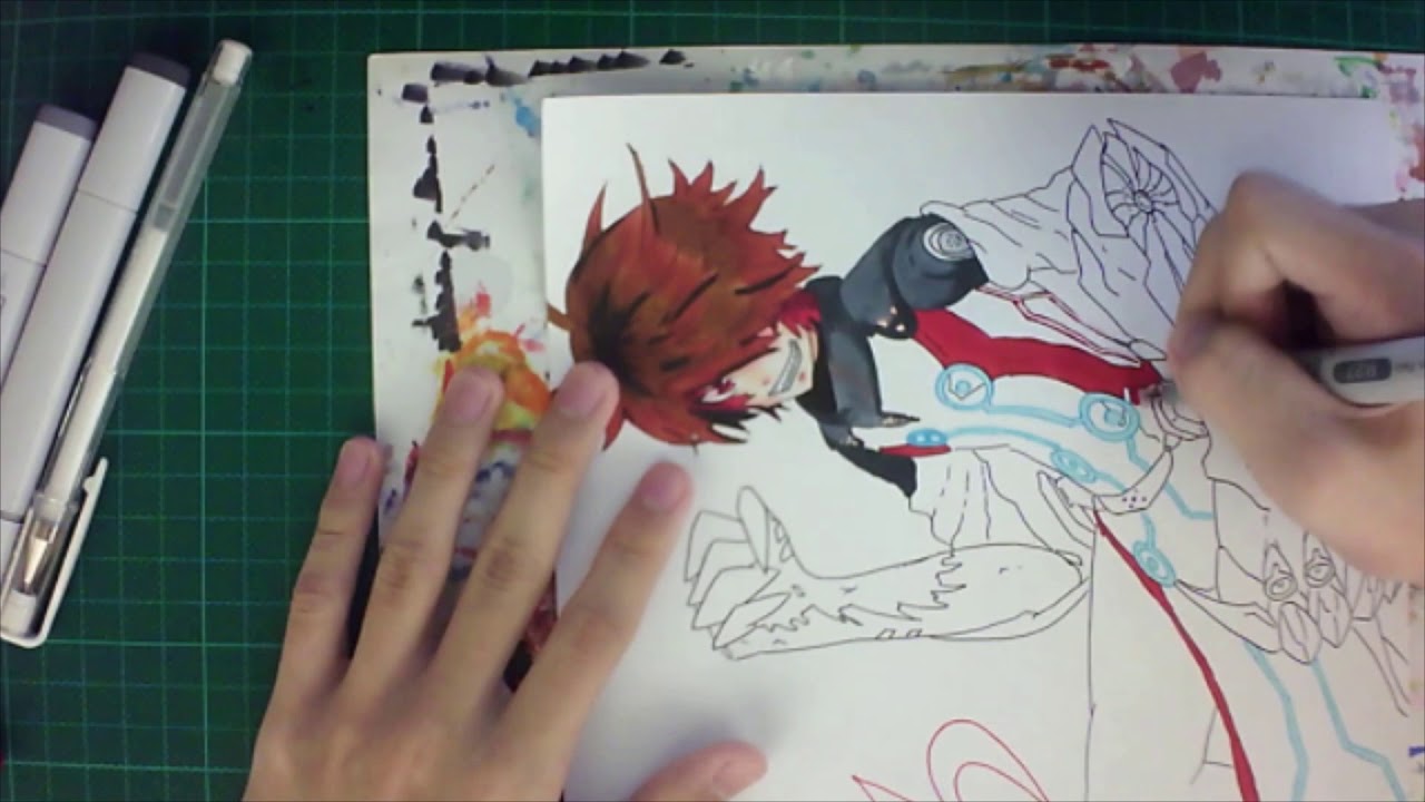 Drawing Enmadou Rokuro from Sousei no Onmyouji - YouTube