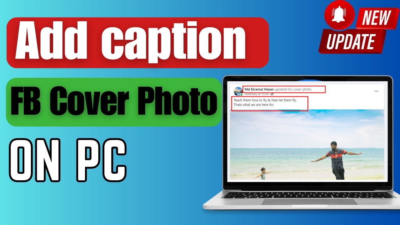 How to add caption on Facebook Cover photo | Add Text to FB Cover ...