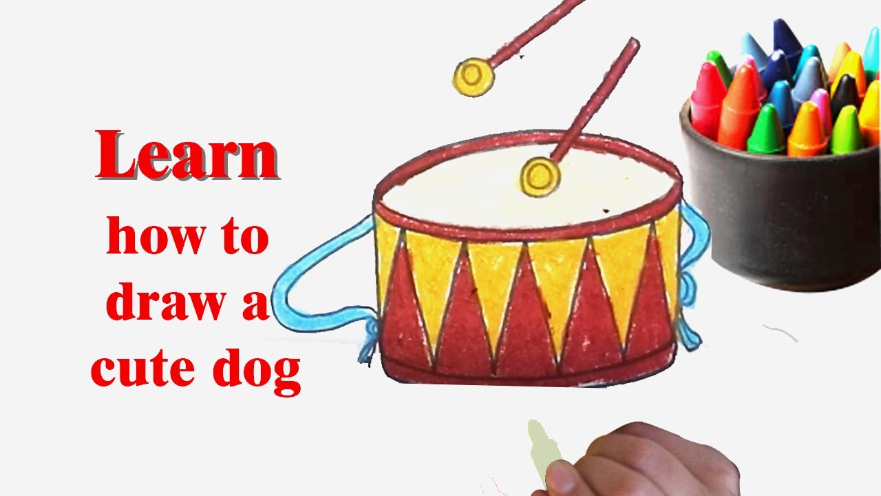 how to draw a dhol step by step | dhol drawing | - YouTube