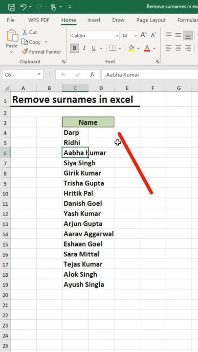 Remove Surnames in Excel | Easy #Excel #DataCleaning #ExcelTips #ShortsTrick - YouTube