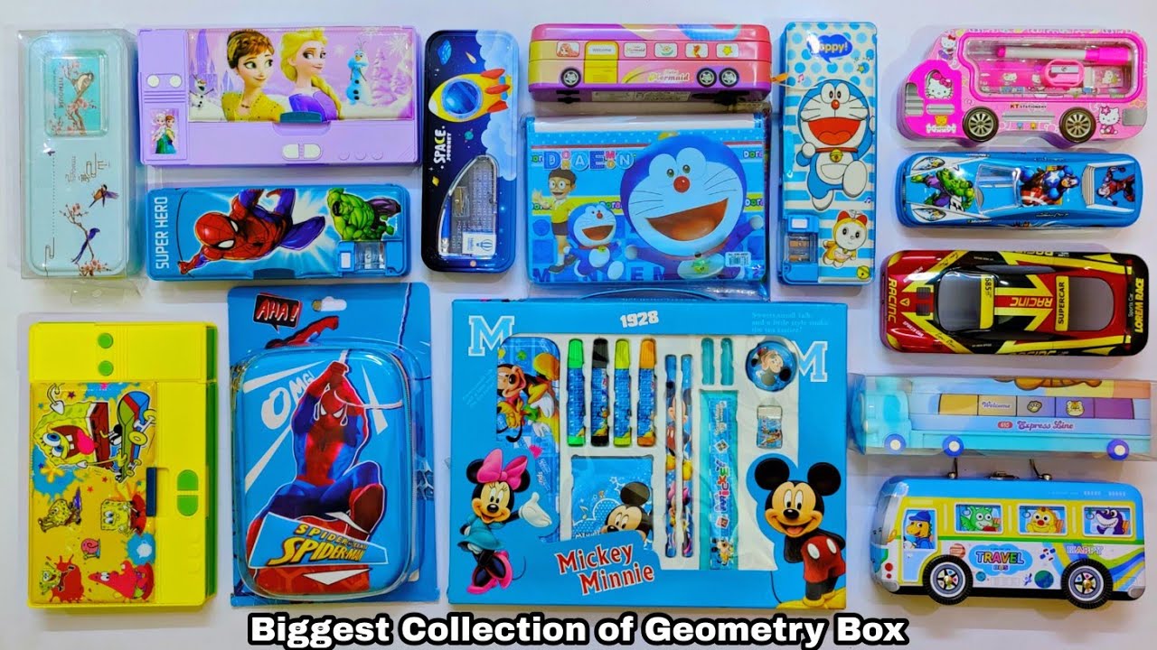 Latest Collection of😱Doremon Geometry Box, Pencil Case, Spiderman Case ...
