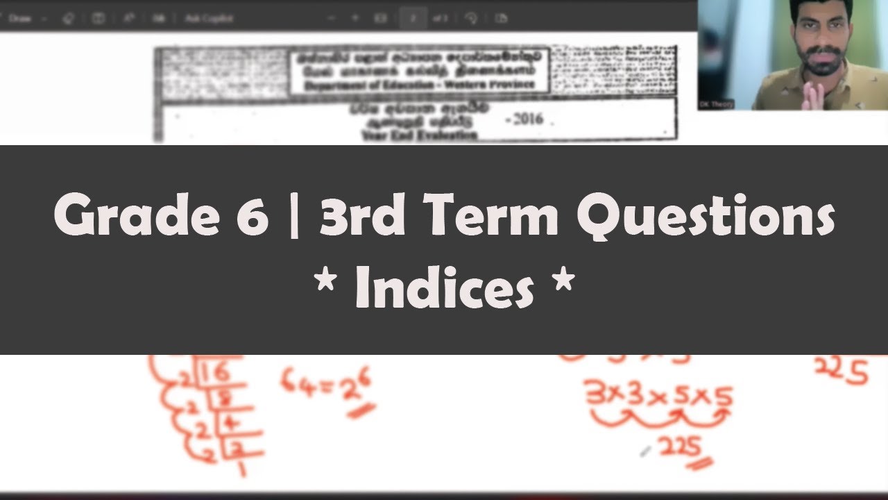 Indices | Grade 6 Maths Paper Discussion | 3rd Term Test - YouTube