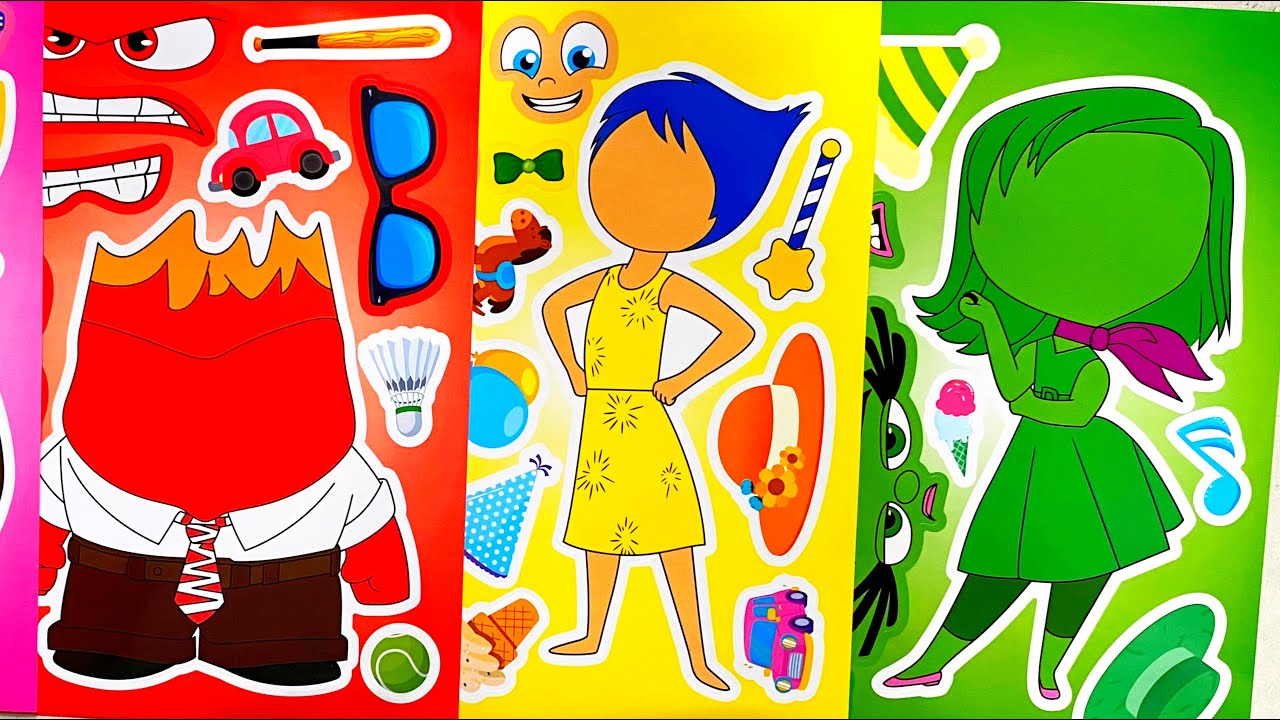 PaperDIY | Inside Out 2 Movie DIY Sticker Book with Anger, Joy, Sadness ...