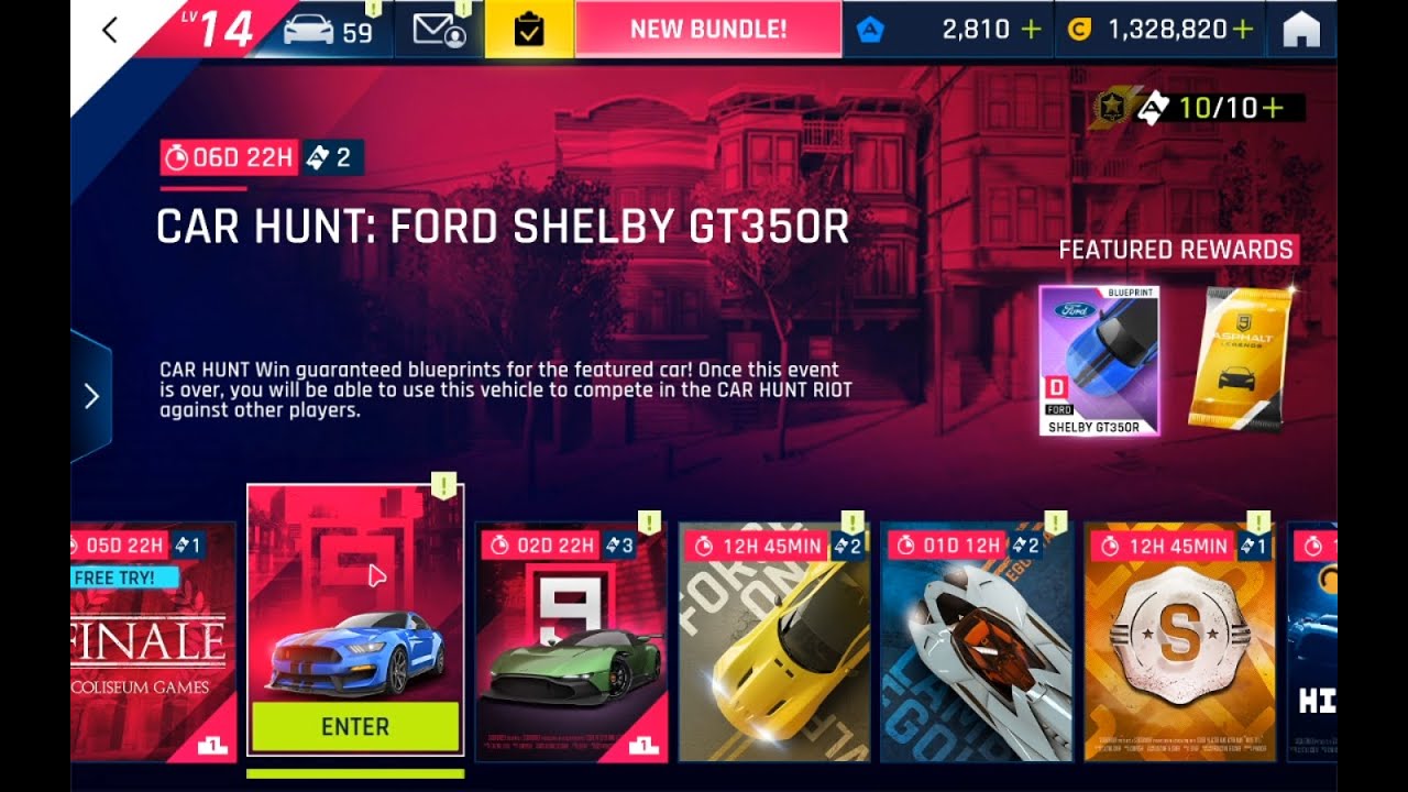 Asphalt 9 - Car Hunt Review-FORD SHELBY GT350R- City dash - YouTube