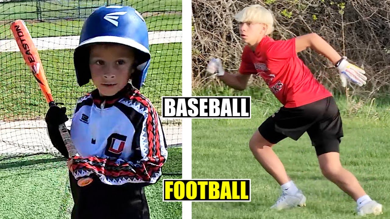 FIRST 7 on 7 FOOTBALL PRACTICE and BASEBALL BATTING PRACTICE! 🏈⚾️ - YouTube