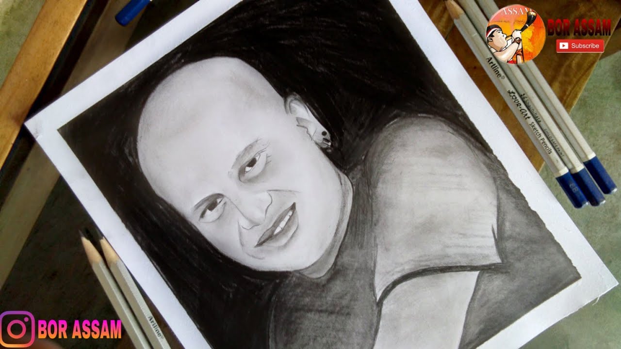 How to draw a zubeen Garg pencils art sketch /zubeen gang's ...