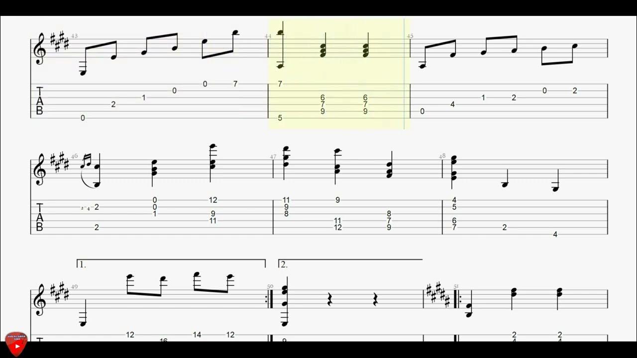 Grand Valse by Francisco Tárrega (1852-1909) - For Classical Guitar with Tabs - YouTube